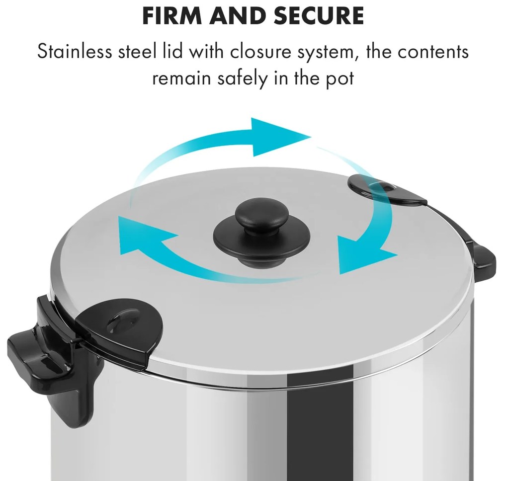 Klarstein KonfiStar 60, zavařovací hrnec, zásobník na nápoje, 60 l, 110 °C, 120 min, nerezová ocel