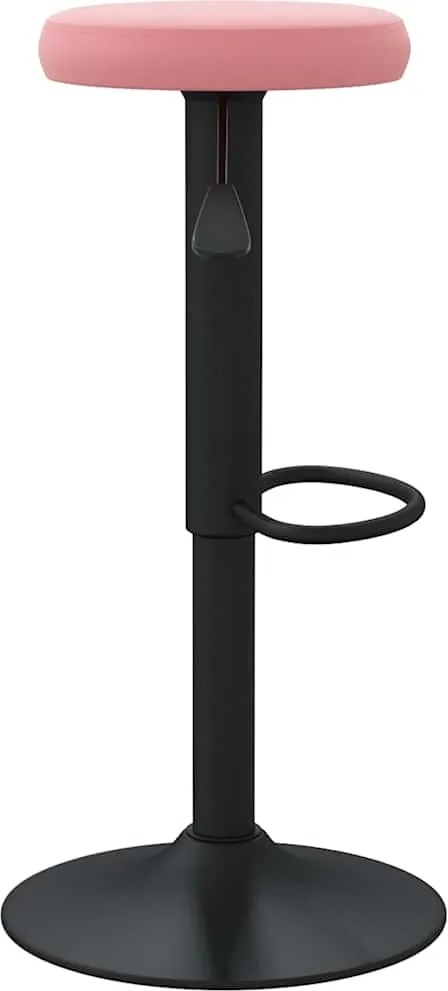 Barové stoličky 2 ks růžové samet 333148