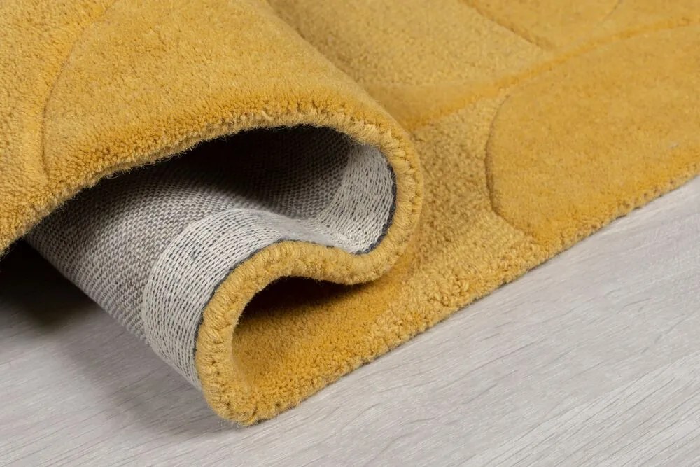 Flair Rugs, Kusový koberec Moderno Gigi Ochre kruh, 160x160 (průměr) kruh, žlutá, ložnice