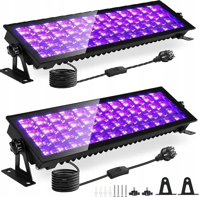 Uv Led lampa 2 kusy 100W černé světlo párty diskotéka voděodolná