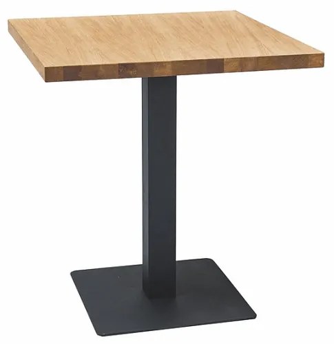 SIGNAL Jídelní stůl - PURO, 70x70, dub/matná černá
