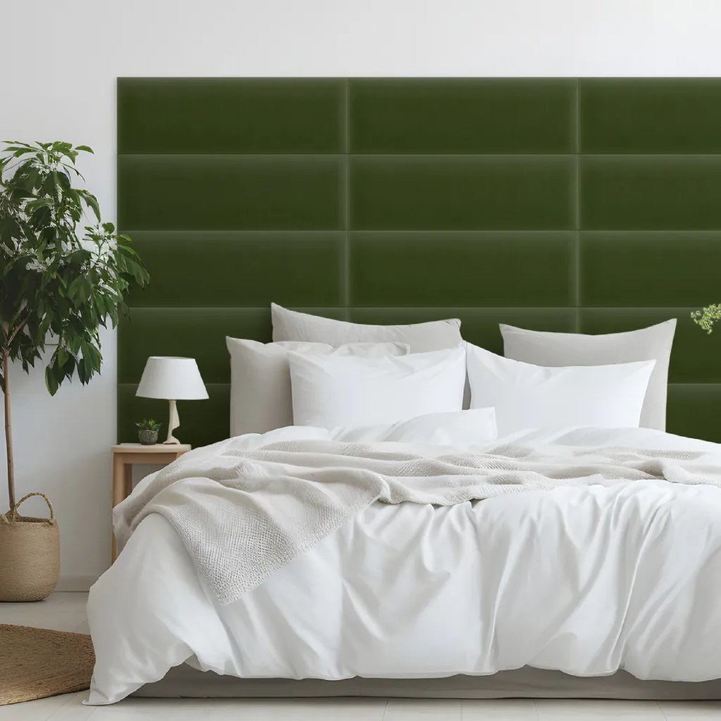 Sametový čalouněný panel - Obdélník - 60x20cm Farba: Khakizelená