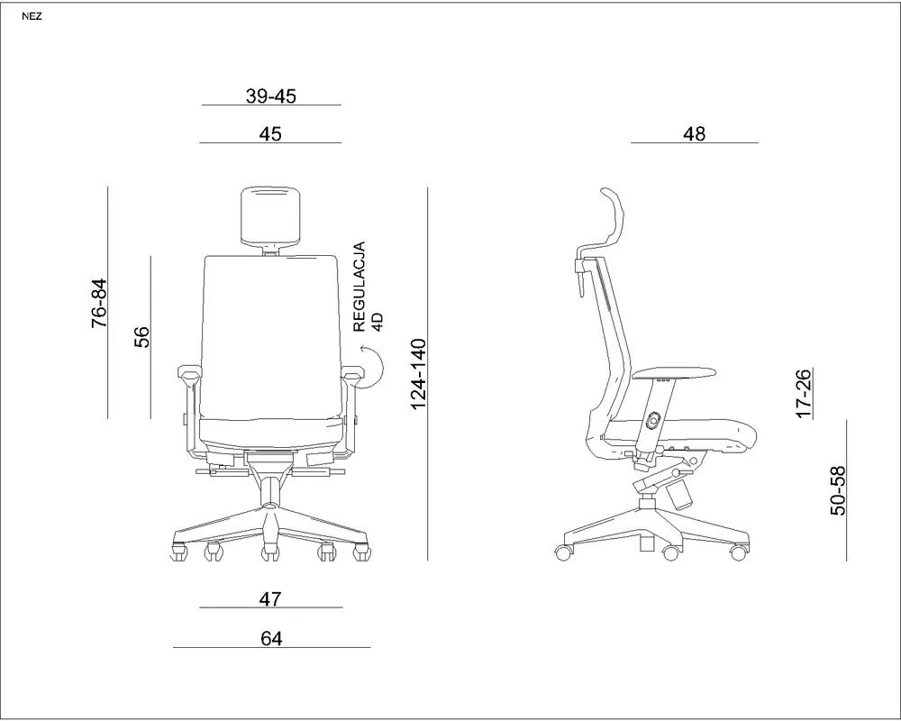 UNIQUE Kancelářské křeslo Nez, šedá