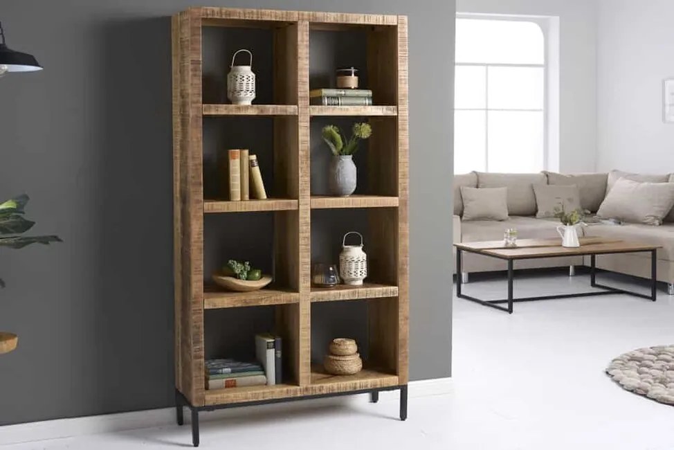 Designový regál z masivu Iron Craft XL Mango 176cm