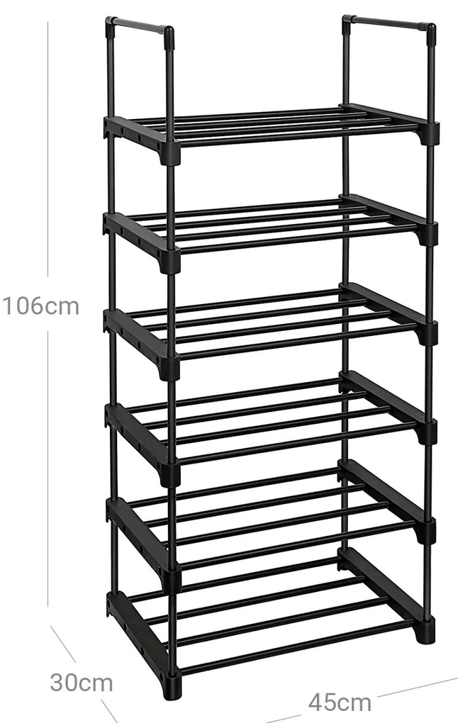 Songmics Botník kovový Abbas, Černá