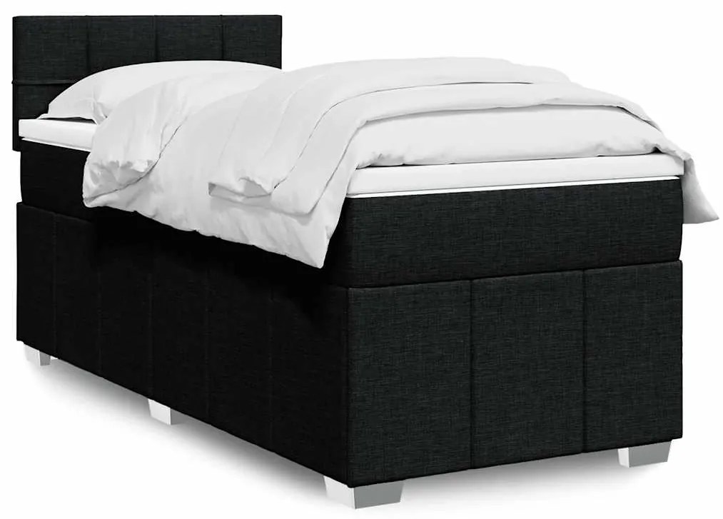 Box spring postel s matrací černá 80 x 200 cm textil 3286897