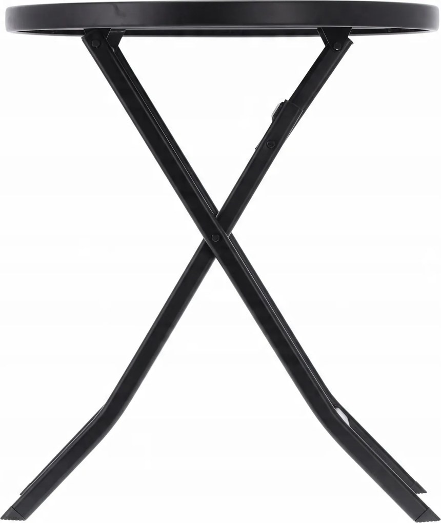 Kulatý skládací zahradní stolek Buddy 60 cm černý