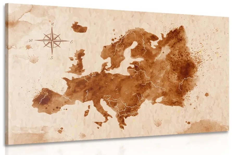 Obraz retro mapa Evropy Varianta: 120x80