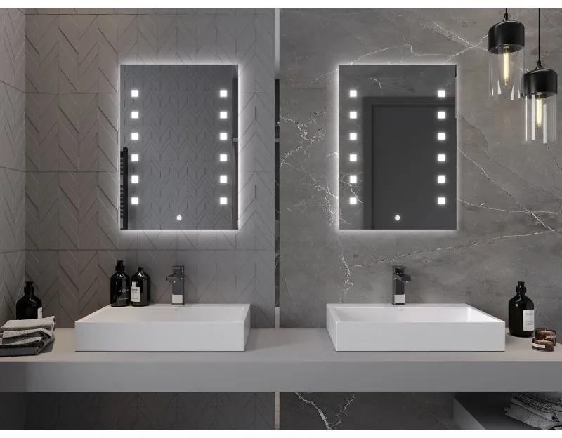 Mexen Ner podsvícené koupelnové zrcadlo 50 x 70 cm, LED 6000K, ventilátor - 9808-050-070-611-00
