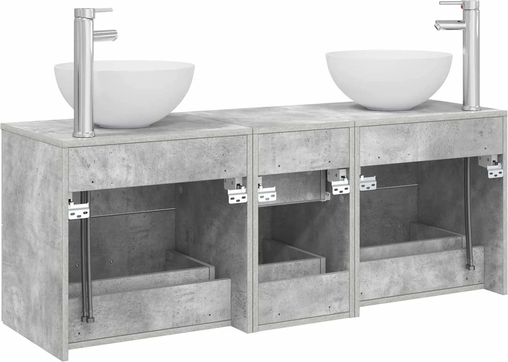 Sada koupelnových skříněk 3 ks Betonově šedá 3405814
