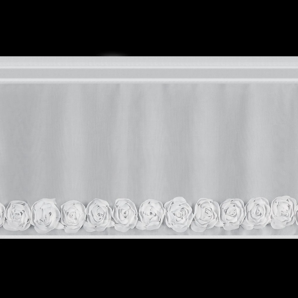 KRÁTKÁ ZÁCLONA NA PÁSCE EVA MINGE ROSES10 150X40 CM BÍLÁ