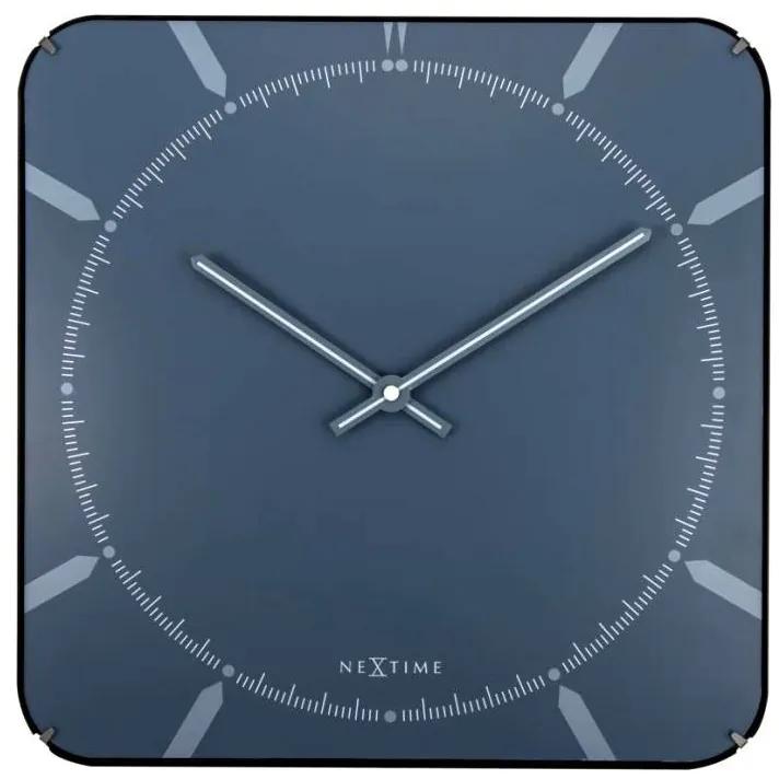 Designové nástěnné hodiny 3172 Nextime Michael Dome Blue 35cm
