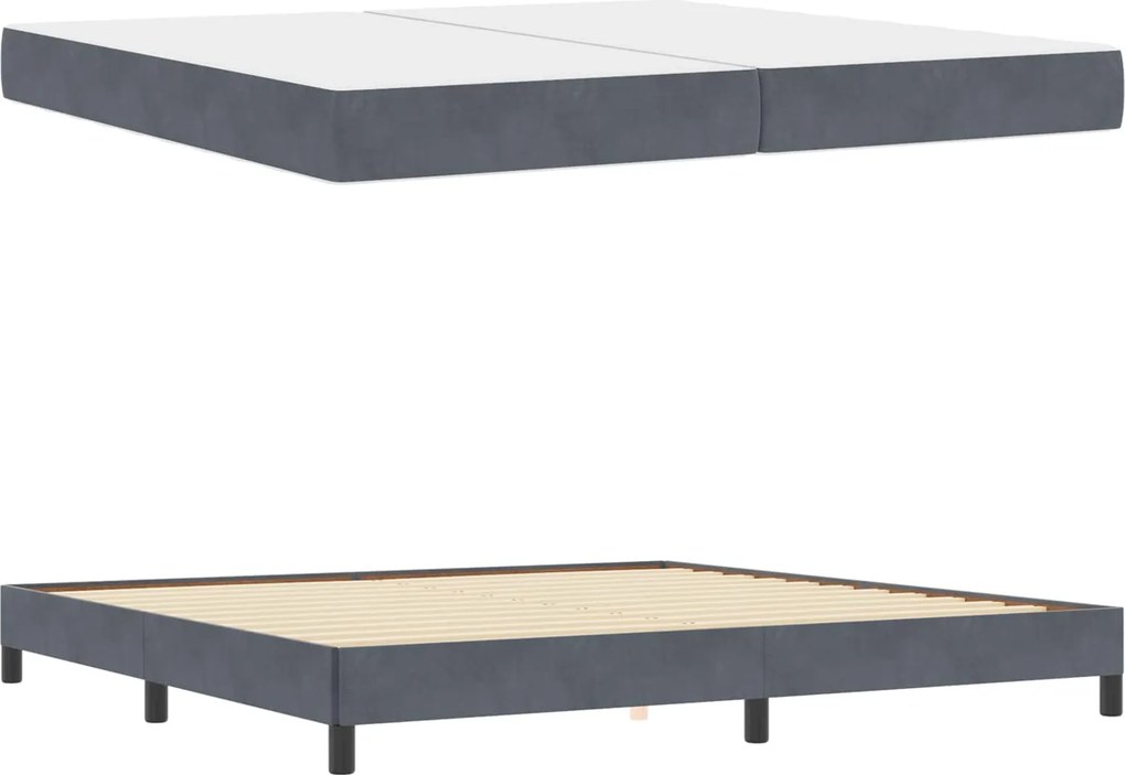Postel s boxspringem s matrací Tmavě šedá 200 x 200 cm textil 3398714