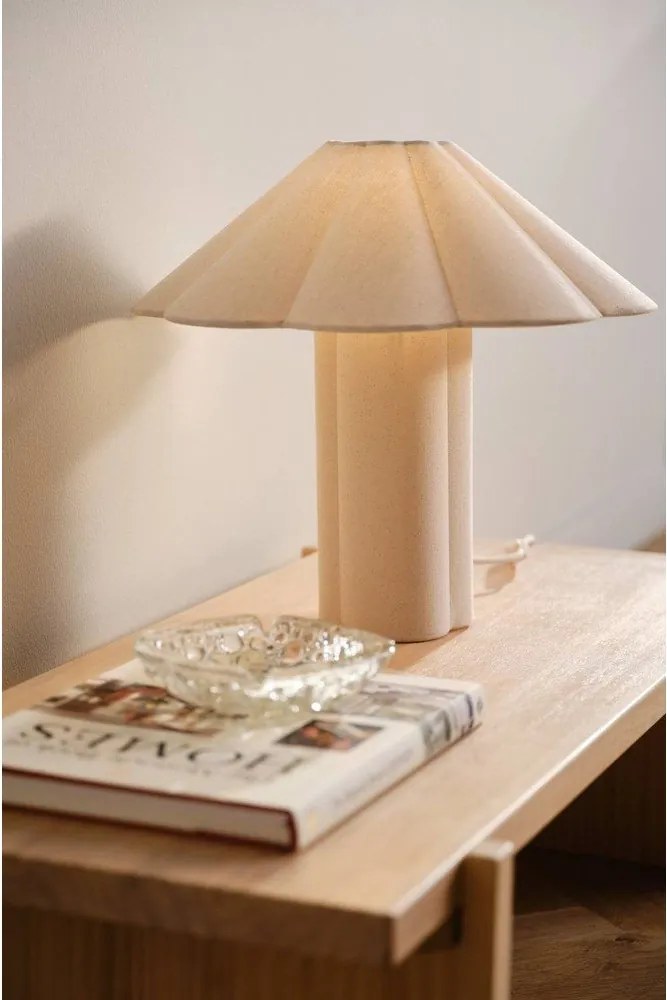 Krémová lněná stolní lampa (výška 38 cm) Gerd – Jotex