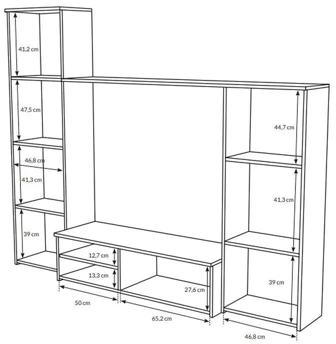 Obývací stěna HUGO | 220 cm | bílá