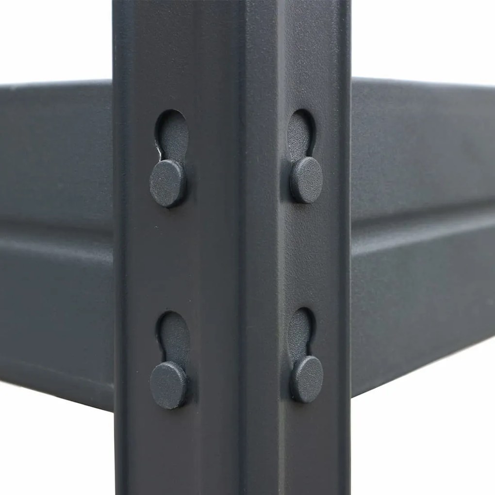 Kovový regál RIVET PRO 252x150x45 DTD dřevotříska 6 úrovní antracitová šedá