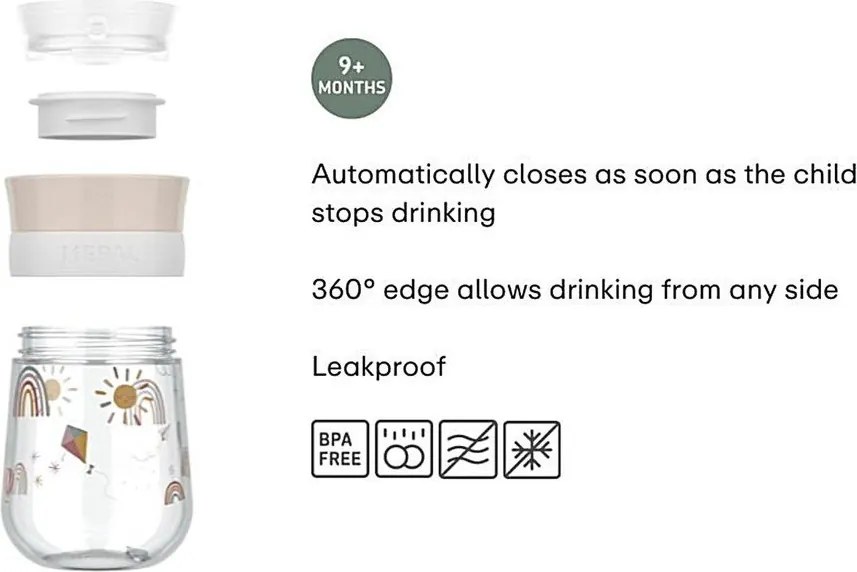 Světle modrý plastový dětský hrnek 300 ml Forest Friends – Mepal