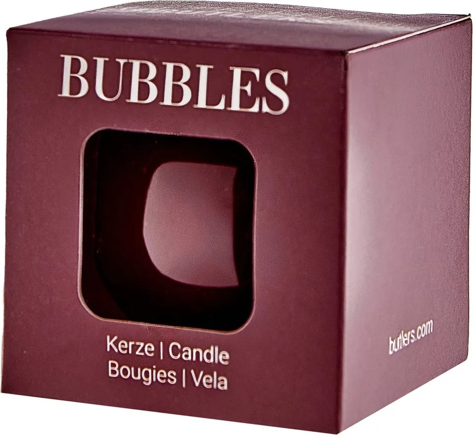 BUBBLES Svíčka kulatá lesklá 6 cm - bordó