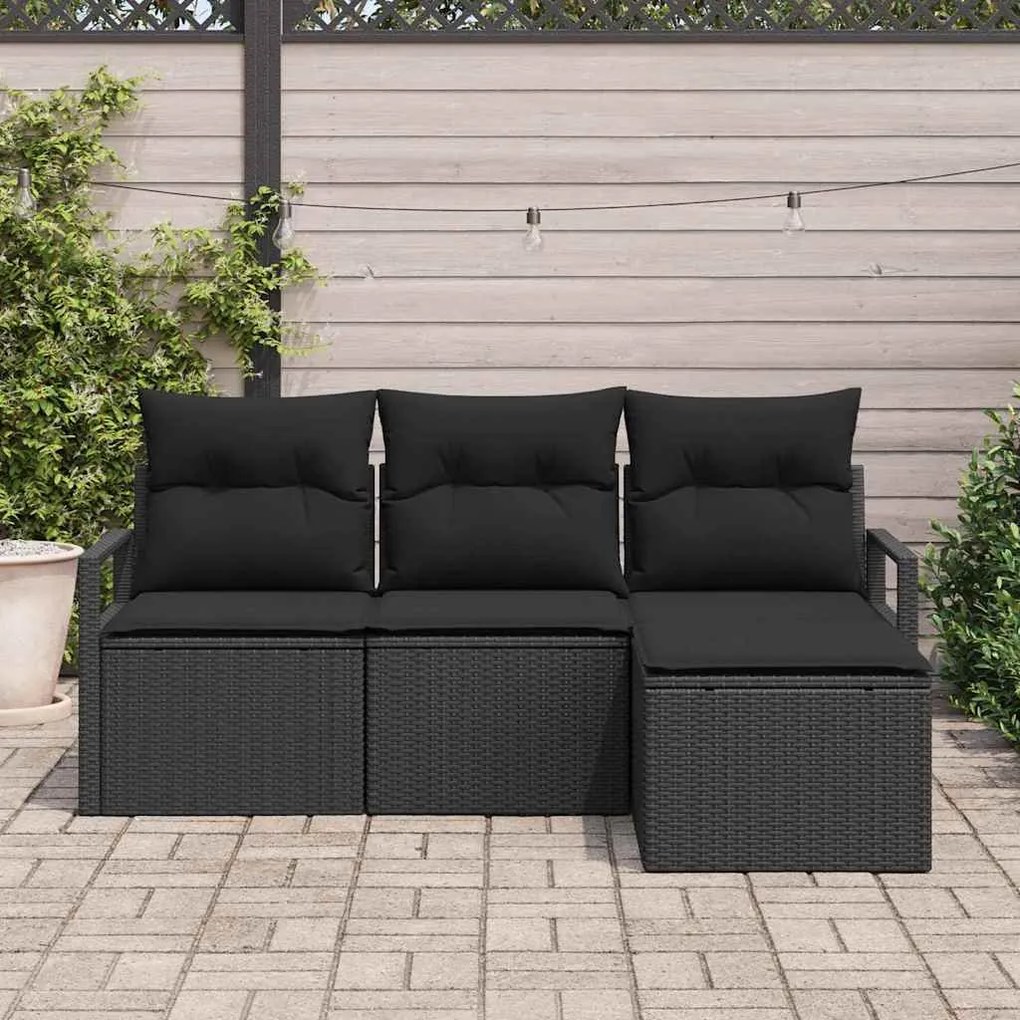 Set pohovek 4 ks Černá polyratan 3355002