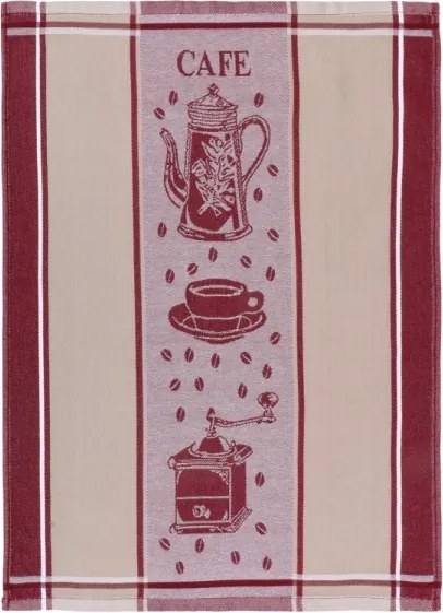 Bellatex Kuchyňská utěrka 1 ks 50x70 cm Šálek Červená
