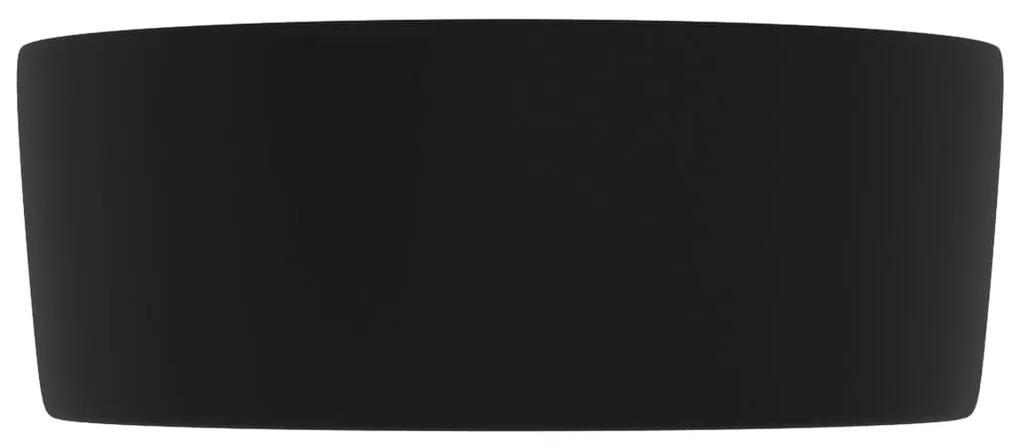 Luxusní umyvadlo kulaté matné černé 40 x 15 cm keramické,  147019