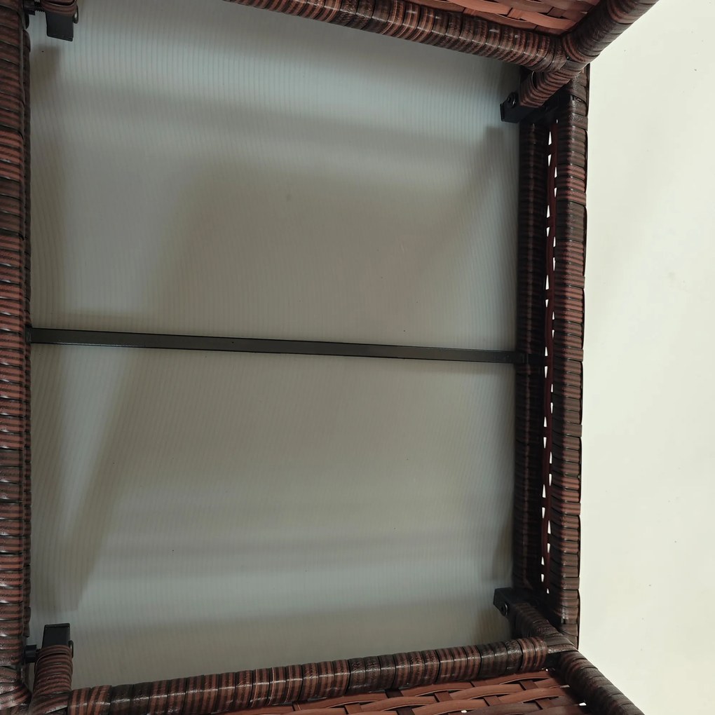 Outsunny ratanový skládací zahradní stůl hnědý 60x41x41cm ideální na balkon a terasu