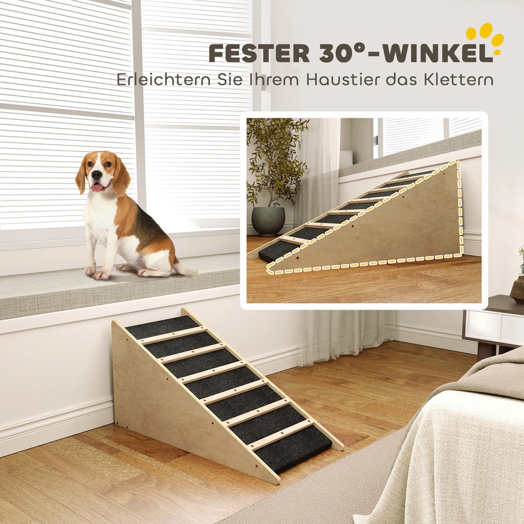 PawHut rampa pro psy protiskluzová pomůcka pro vstup do kufru auta do 20 kg pro středně velké psy 90x40x45cm lehká a stabilní | Aosom.de