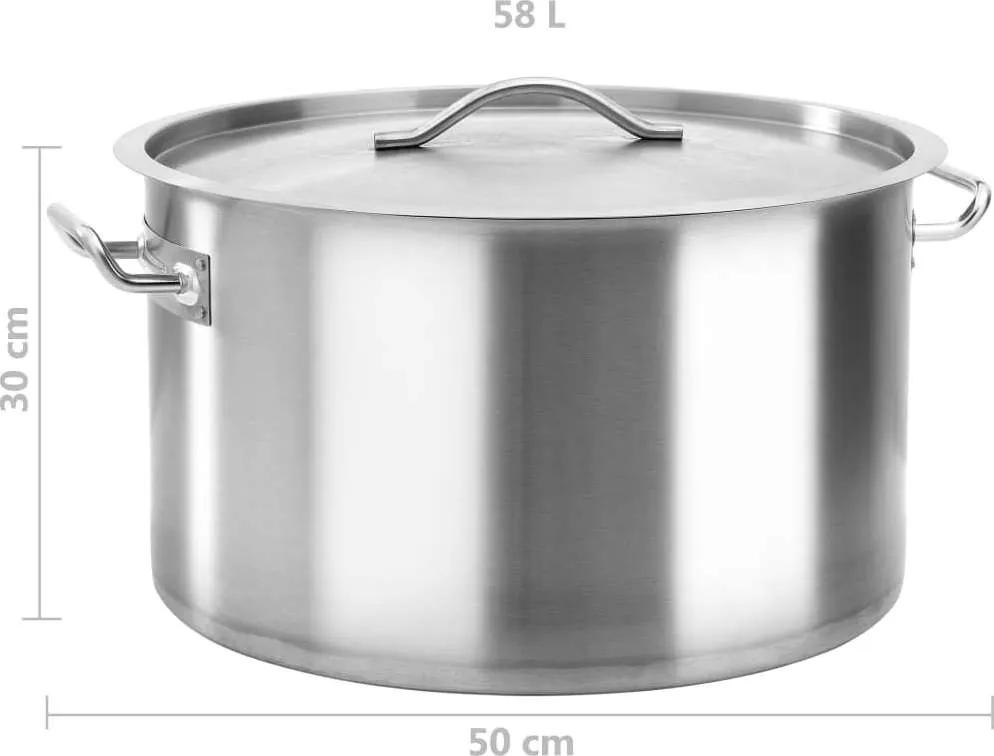 vidaXL Hrnec na polévku 58 l 50 x 30 cm nerezová ocel [51141]