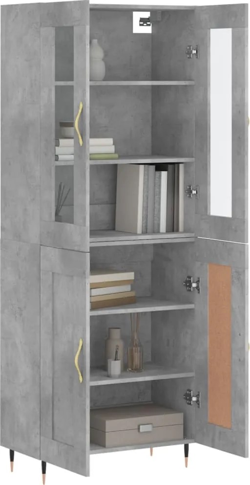 Skříň highboard betonově šedá 69,5x34x180 cm kompozitní dřevo 3198325