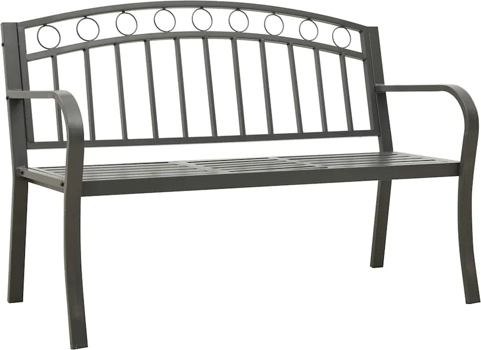 Zahradní lavice se stolkem šedá 120 cm ocel 319585