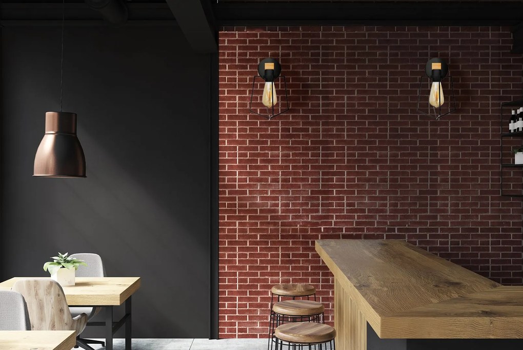 Toolight, nástěnné svítidlo E27 60W APP978-1W, černá - hnědá, OSW-03244