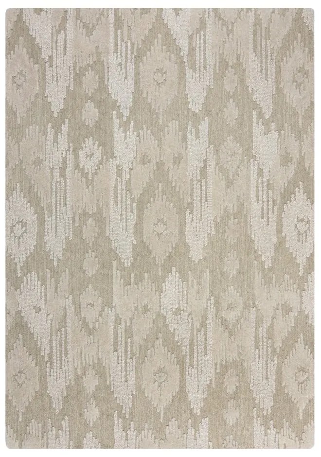 Béžový ručně tkaný vlněný koberec 200x290 cm Dion Ikat – Flair Rugs