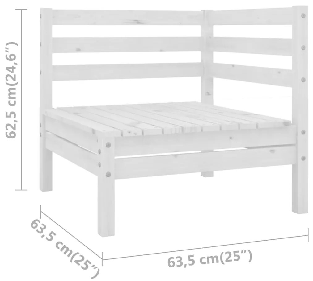 vidaXL Marketos Zahradní rohové pohovky 2 ks bílé masivní borové dřevo