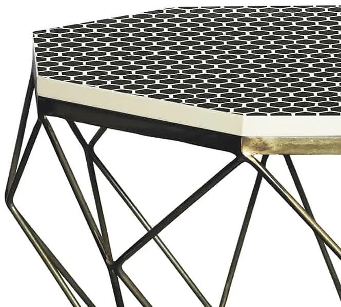 Designový konferenční stolek Beiwen 69 cm černo-bílý