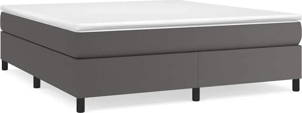 Rám postele s boxspringem šedá 160 x 200 cm umělá kůže 3121057