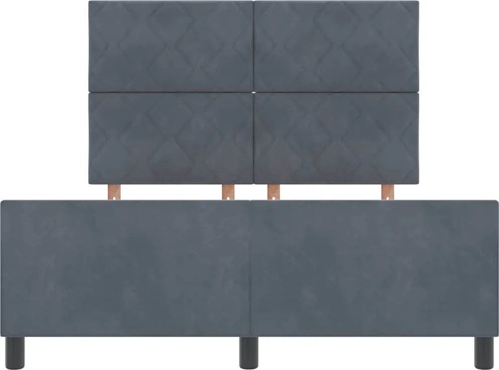 Postel s boxspringem s čelo Tmavě šedá 140 x 190 cm samet 3345006