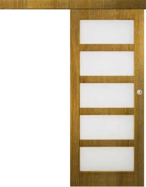 posuvné interiérové dveře na stěnu vasco doors BRAGA model 6 Průchozí rozměr: 70 x 197 cm, Orientace dveří: Levé dveře, Dekor: Bílá