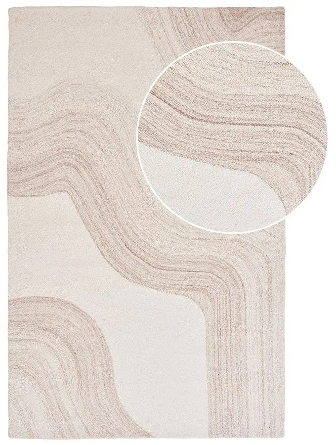 Krémový ručně tkaný vlněný koberec 200x300 cm Surat - II. jakost – House Nordic