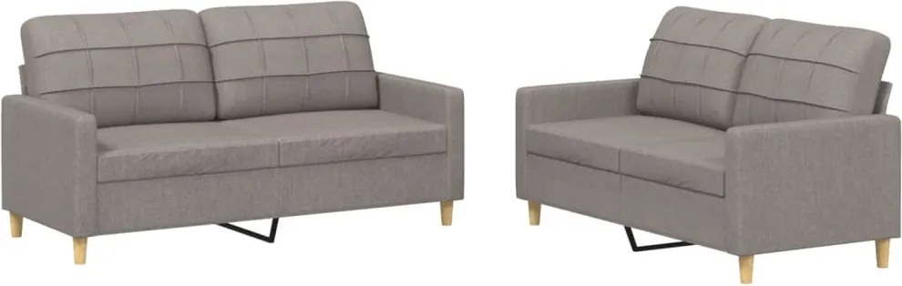 2dílná sedací souprava s poduškami taupe textil 3201281