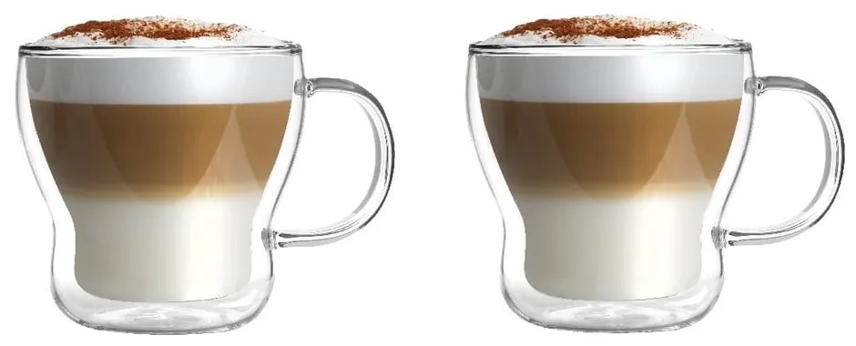 Skleněné hrnky v sadě 2 ks na cappuccino/dvoustěnné 370 ml Bolla – Vialli Design