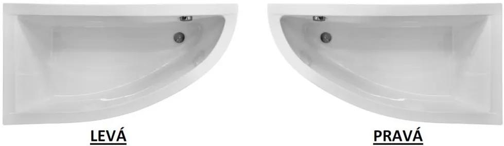 BESCO Asymetrická vana FONDI Nožičky k vaně - S nožičkami, Rozměr vany - 150 × 70 cm, Způsob provedení - Pravé OLVFON15P+OLVPINOZ