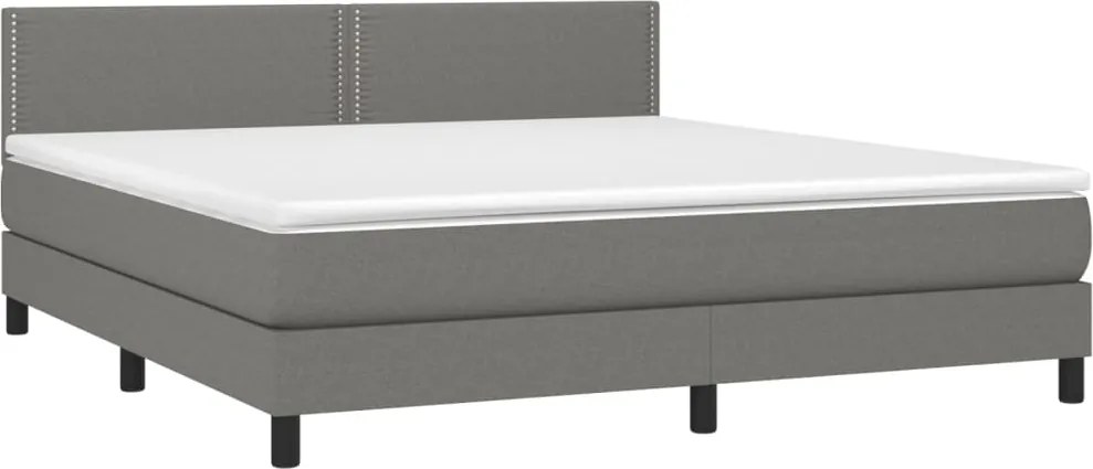 Box spring postel s matrací tmavě šedá 180x200 cm textil 3139994