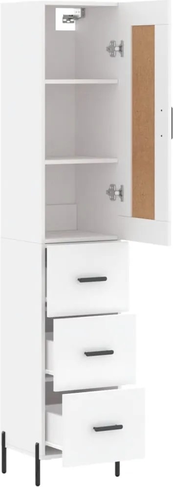 Skříň highboard bílá 34,5 x 34 x 180 cm kompozitní dřevo 3200201