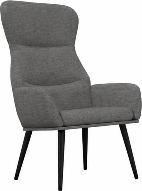 relaxační křeslo, odpočinkové, dřevo/kov/textil, 96x68x79 cm, nohy černé/světle šedá, Dekorino KR20260055