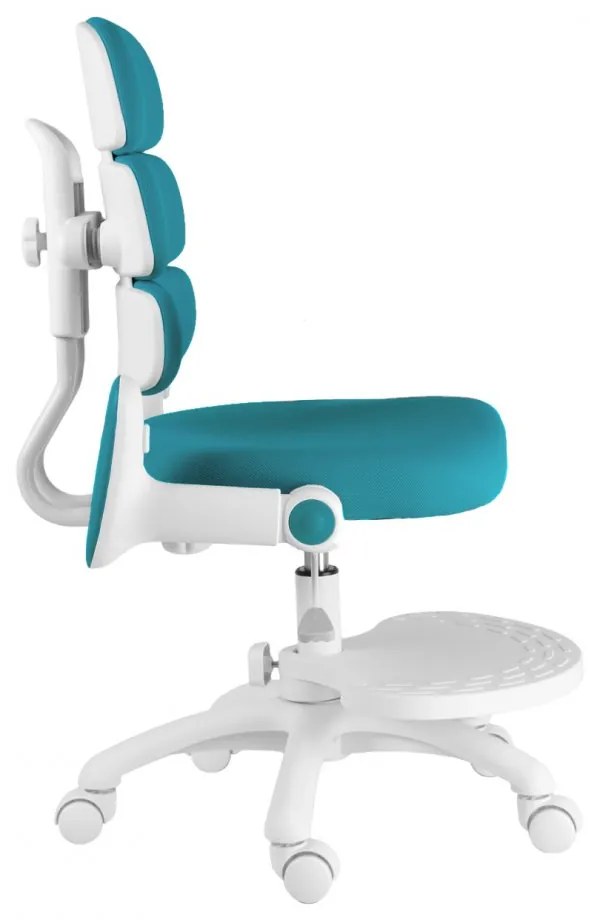 Dětská rostoucí židle Neoseat KIDDY THREE — látka, pratelný potah, tyrkysová (rozbaleno)
