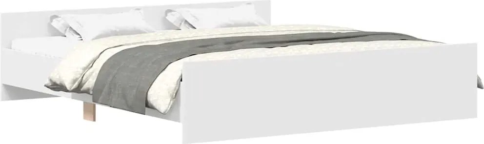 Rám postele s hlavovým a nožním čelem bílý 200 x 200 cm 3203733