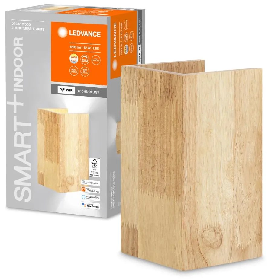 Ledvance | Ledvance - LED Stmívatelné nástěnné svítidlo SMART+ WOOD LED/12W/230V Wi-Fi | P227173