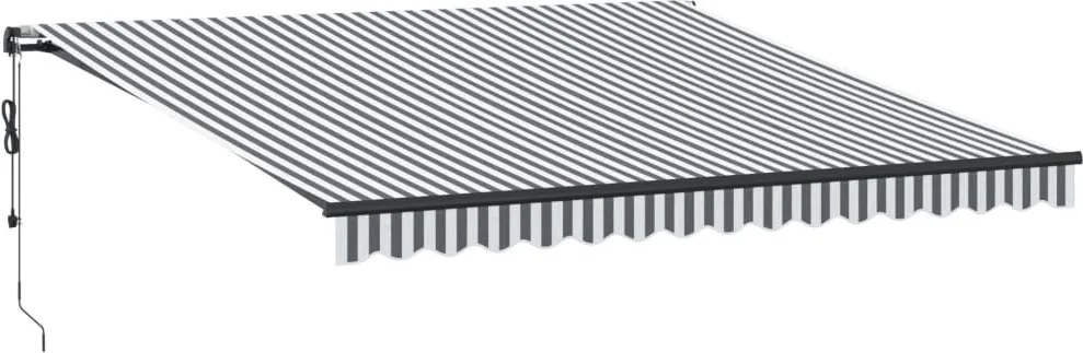 Automatická zatahovací markýza s LED antracit a bílá 400x350 cm 3215811