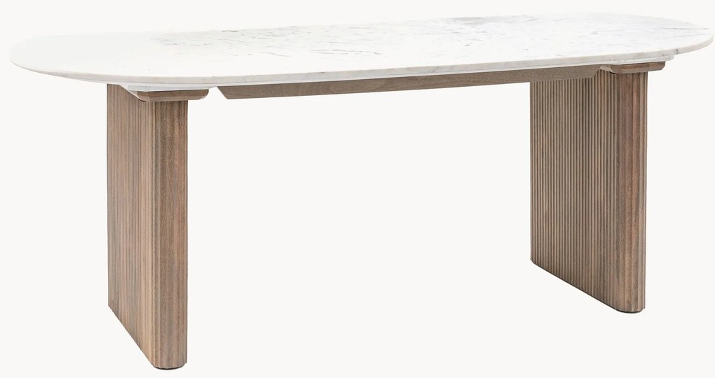Oválný jídelní stůl z mramoru Marmo, 200 x 90 cm