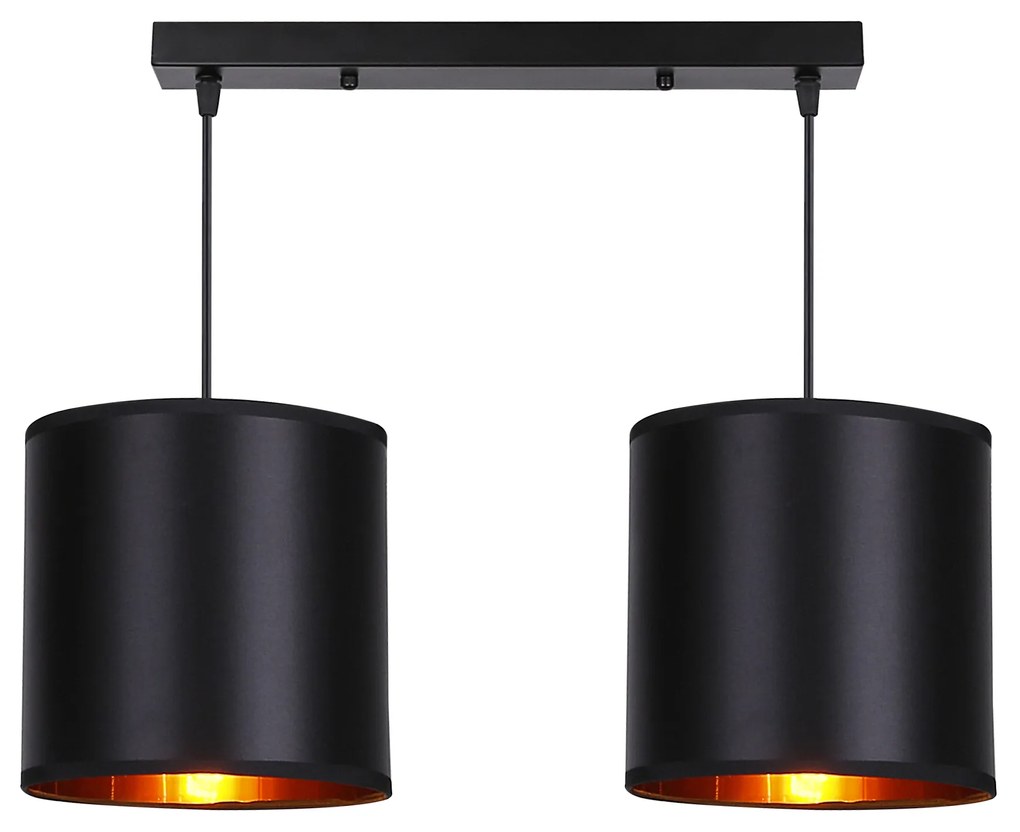 Candellux Černo-měděný závěsný lustr Candida pro žárovku 2x E27
